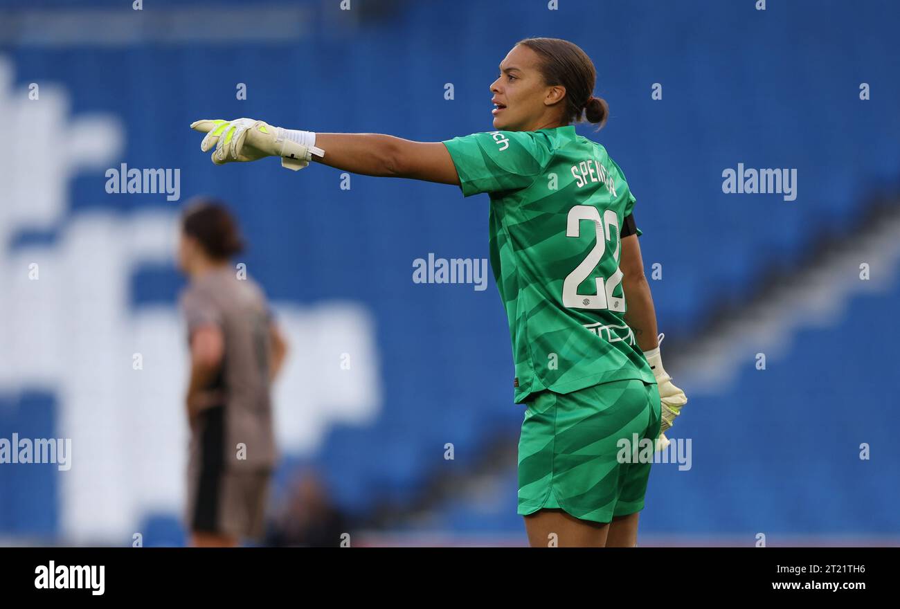Brighton, UK. 15th Oct, 2023. Tottenham's Becky Spencer during the ...