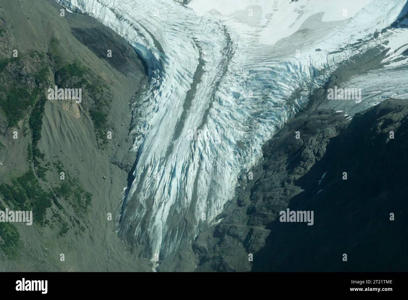 This aerial photograph showcases the glaciers and physical geography of ...