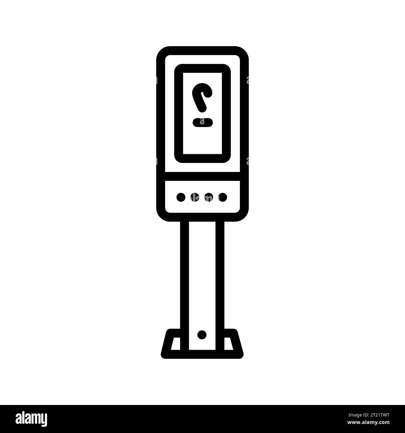 Ticket machine in black line icon. Self service machine. Pictogram for ...