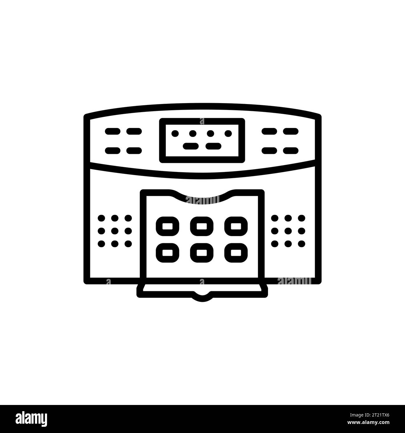 Alarm system black line icon. Motion detector keypad. Household ...
