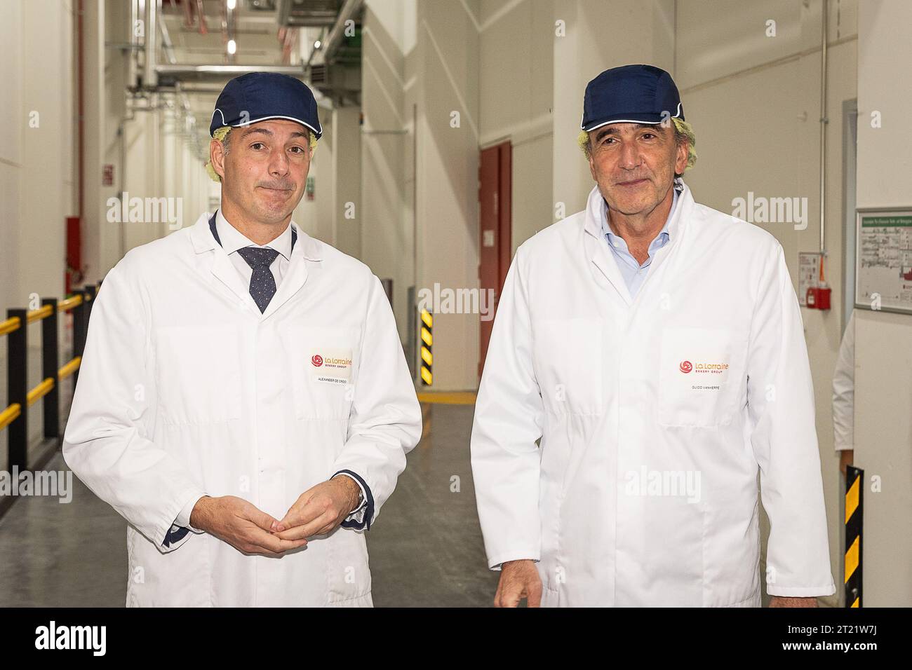 Erpe Mere, Belgium. 16th Oct, 2023. Prime Minister Alexander De Croo ...