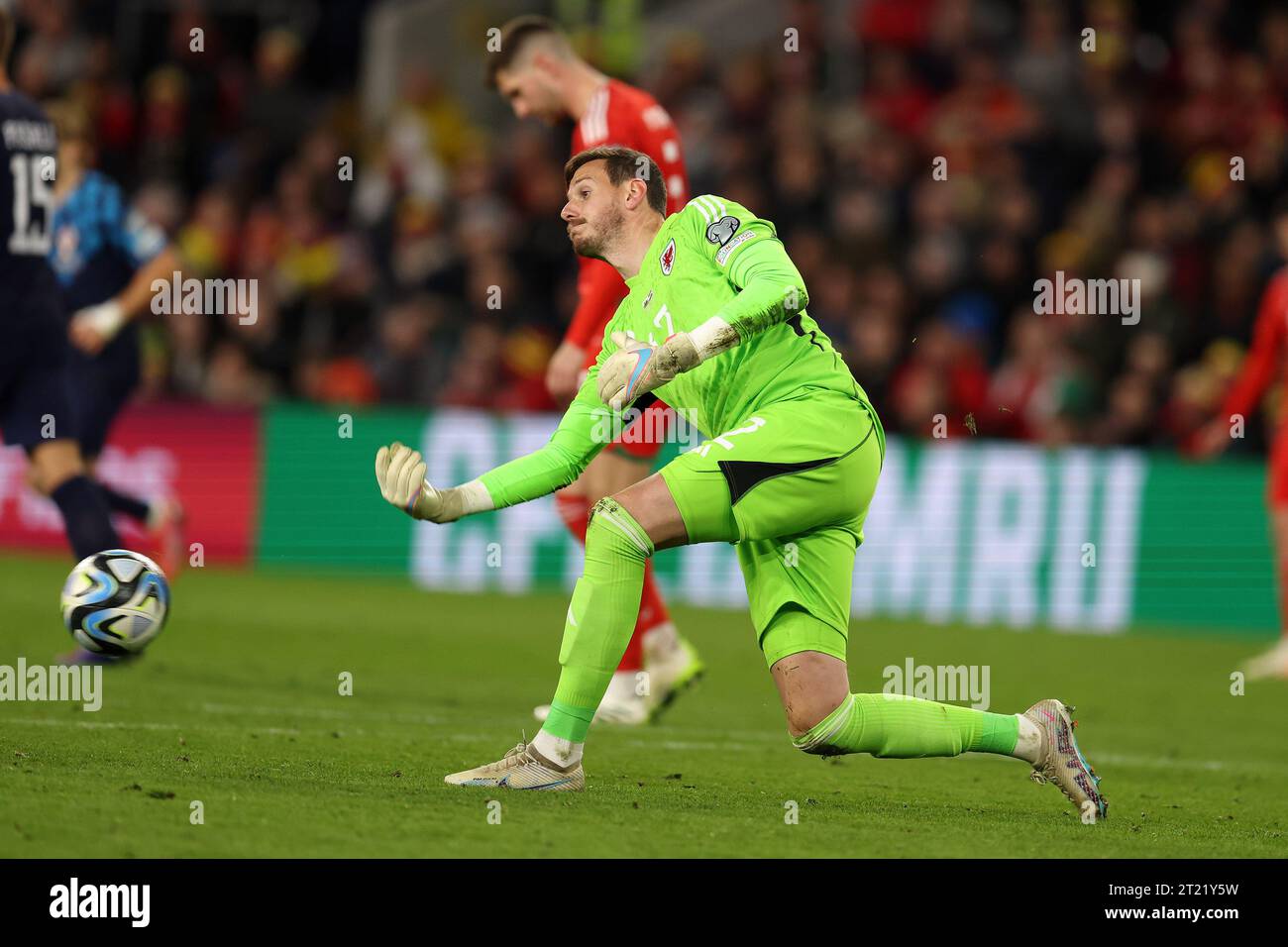 Cardiff, UK. 15th Oct, 2023. Nediljko Labrovic, the goalkeeper of ...