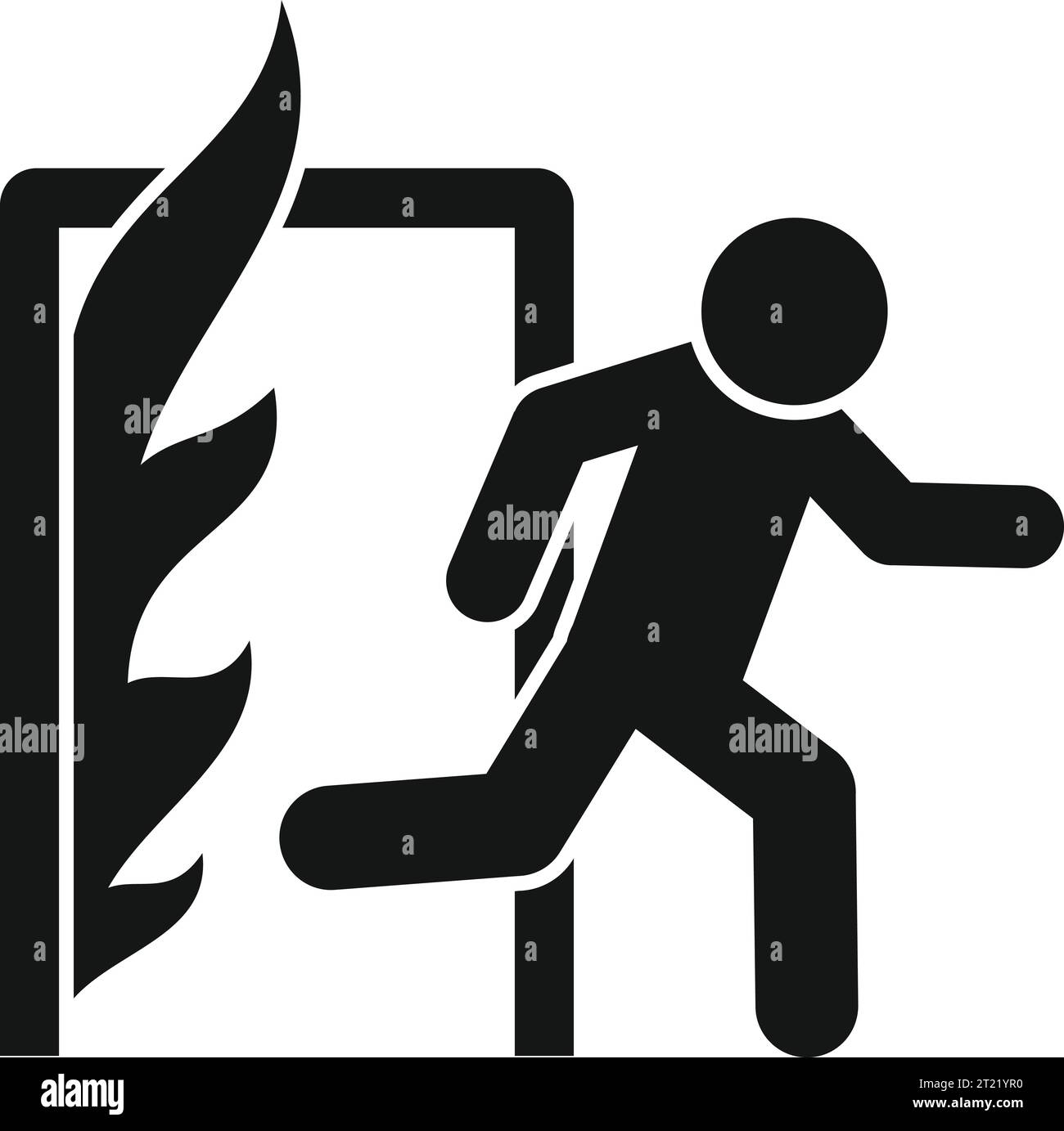 Fire evacuation icon simple vector. Work alarm. People run Stock Vector ...
