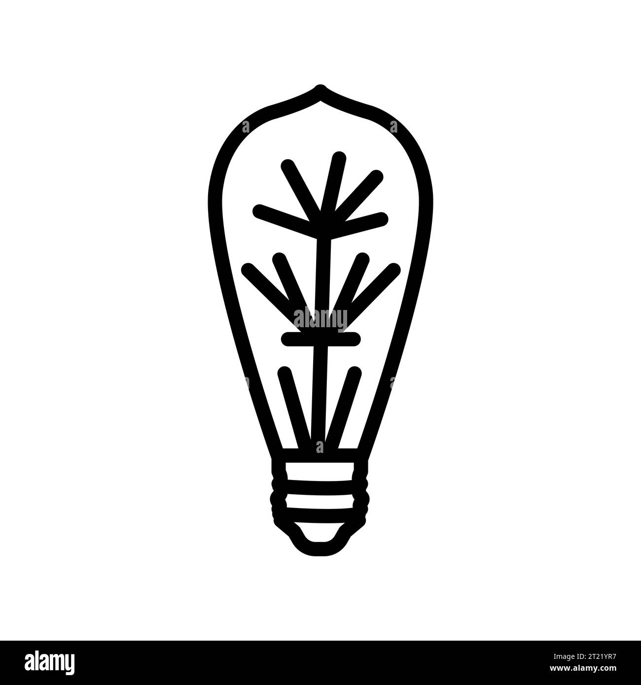 Loft LED filament lamp black line icon. Pictogram for web page, mobile ...