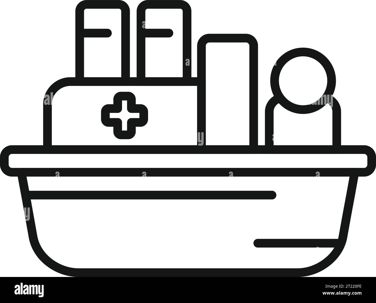 Ship evacuation icon outline vector. Plan people. Evacuate escape Stock ...