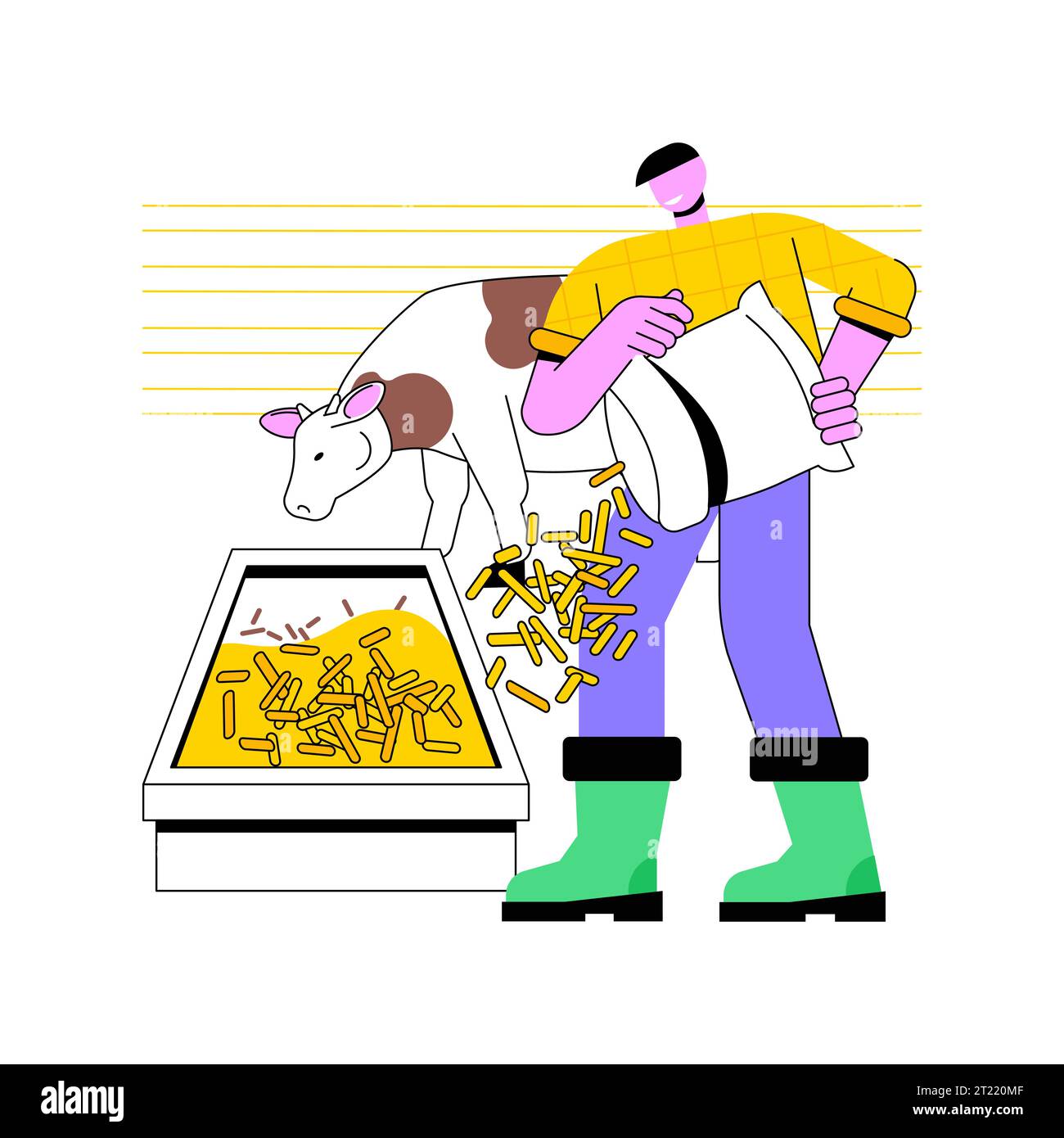 Concentrates isolated cartoon vector illustrations. Group of livestock ...