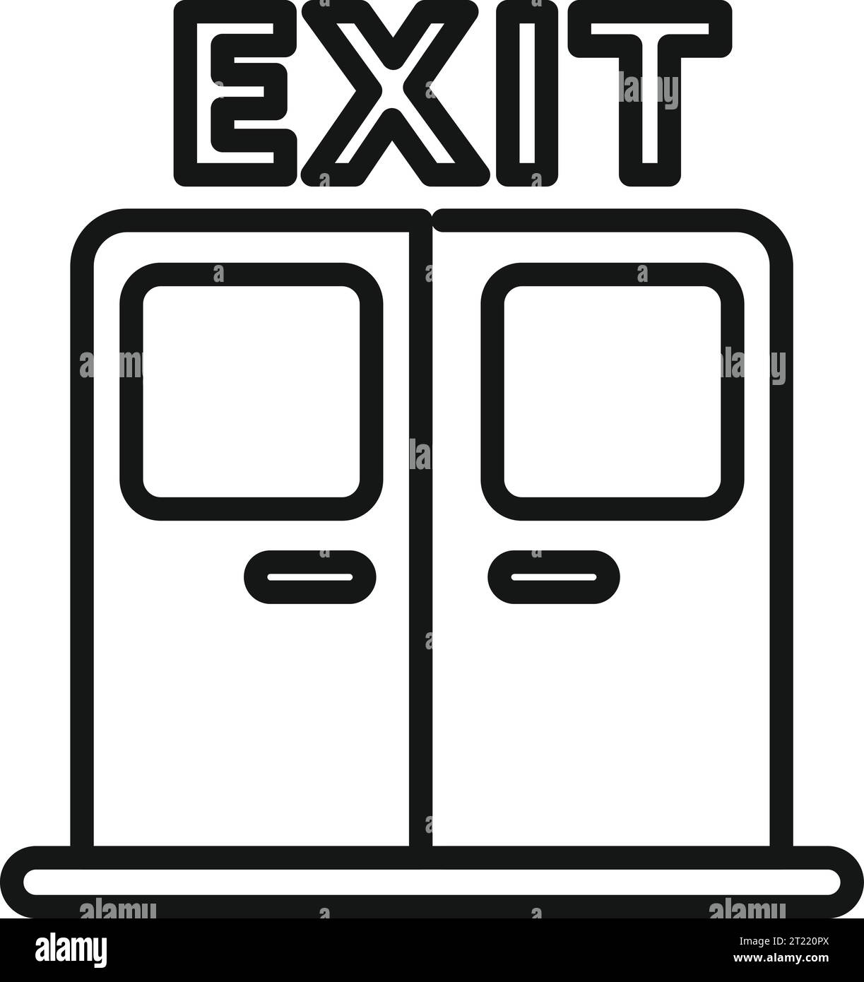 Exit doors icon outline vector. Alarm evacuate. Person leaving Stock ...
