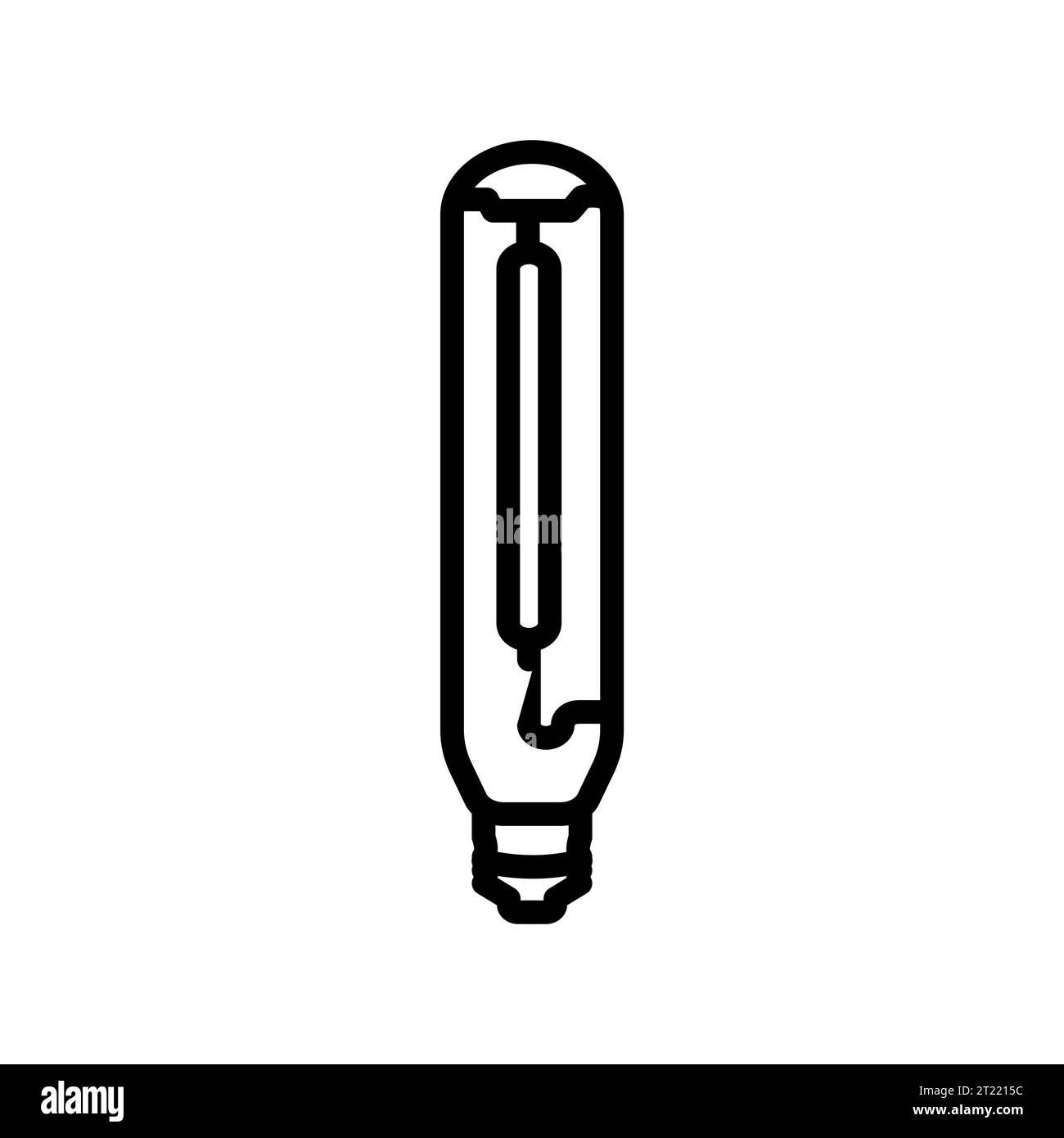 Tubular, T lamp black line icon. Pictogram for web page, mobile app ...
