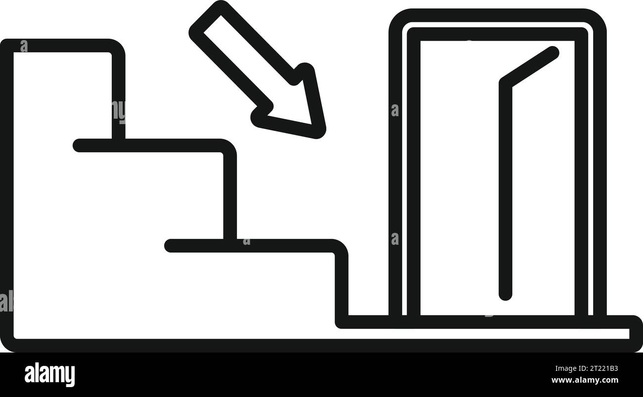 Emergency stairs exit icon outline vector. Alarm fire. Work security ...