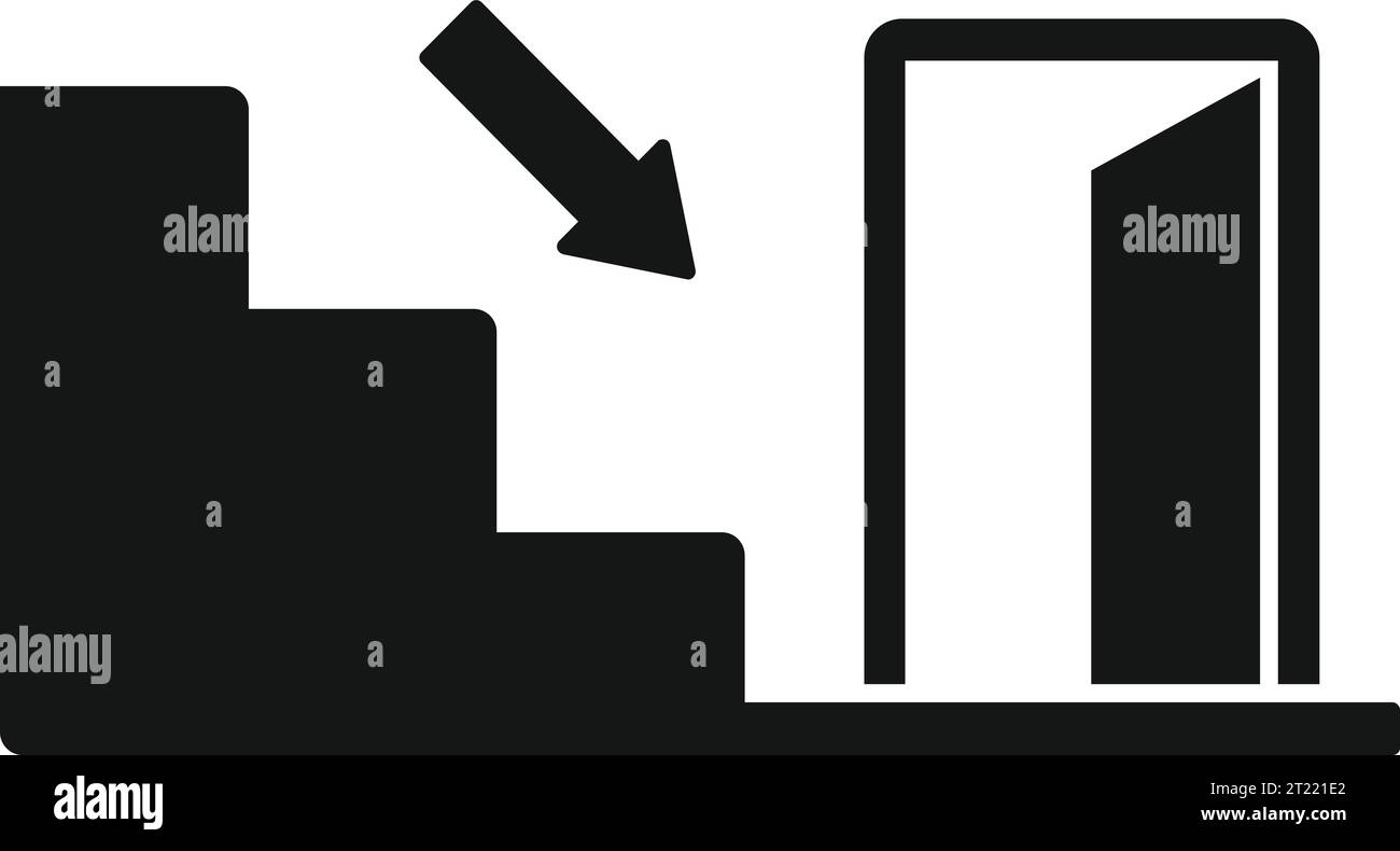 Emergency stairs exit icon simple vector. Alarm fire. Work security ...