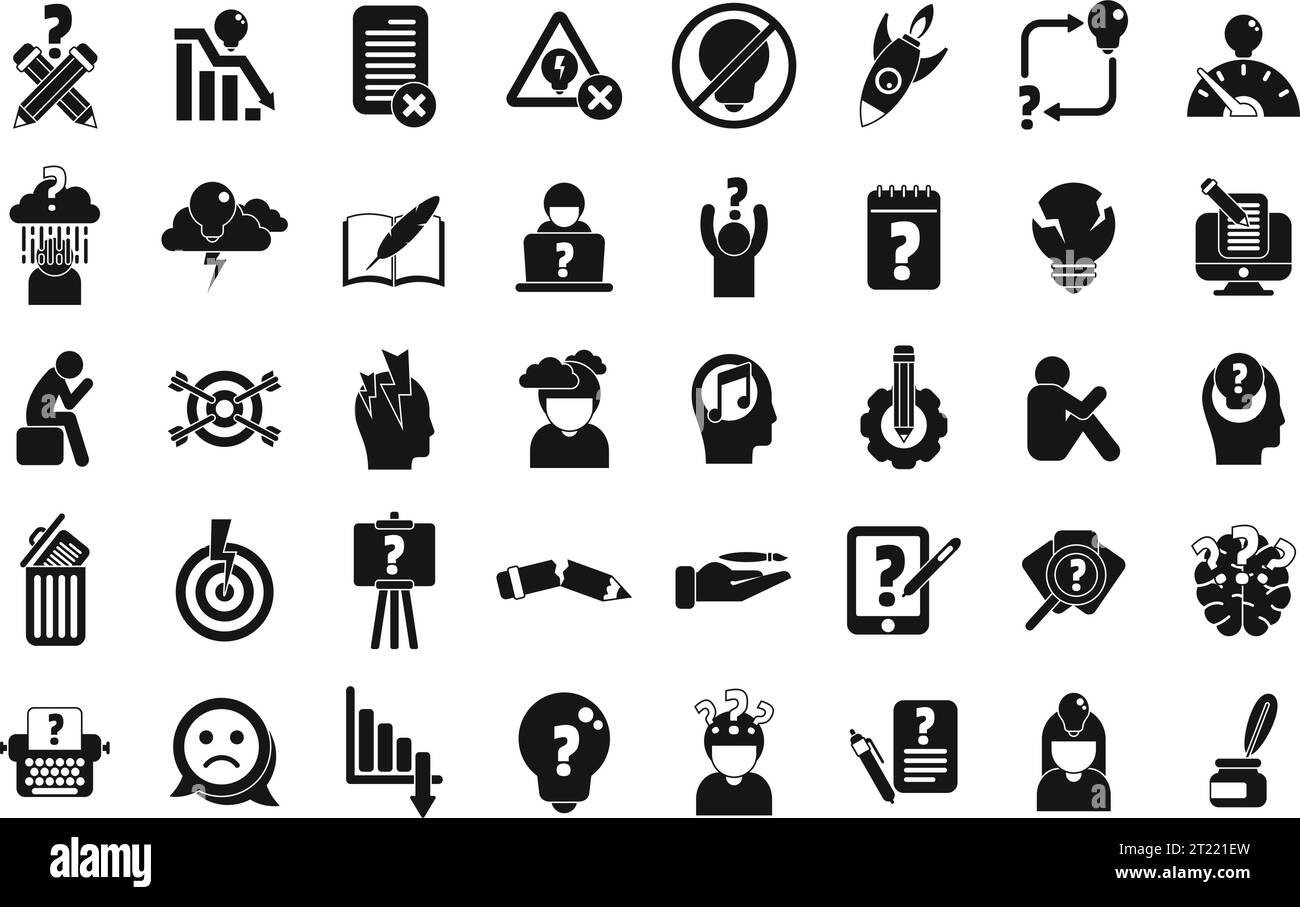 Crisis creativity icons set simple vector. Adaption mental. Creative ...