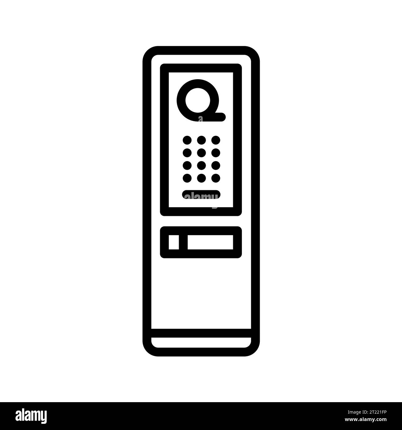 Self-service cinema ticket machine black line icon. Pictogram for web ...