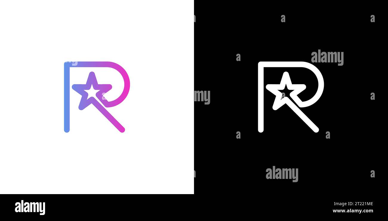 R star logo, R Monogram, Initial R star Logo, Letter R star logo, Icon ...