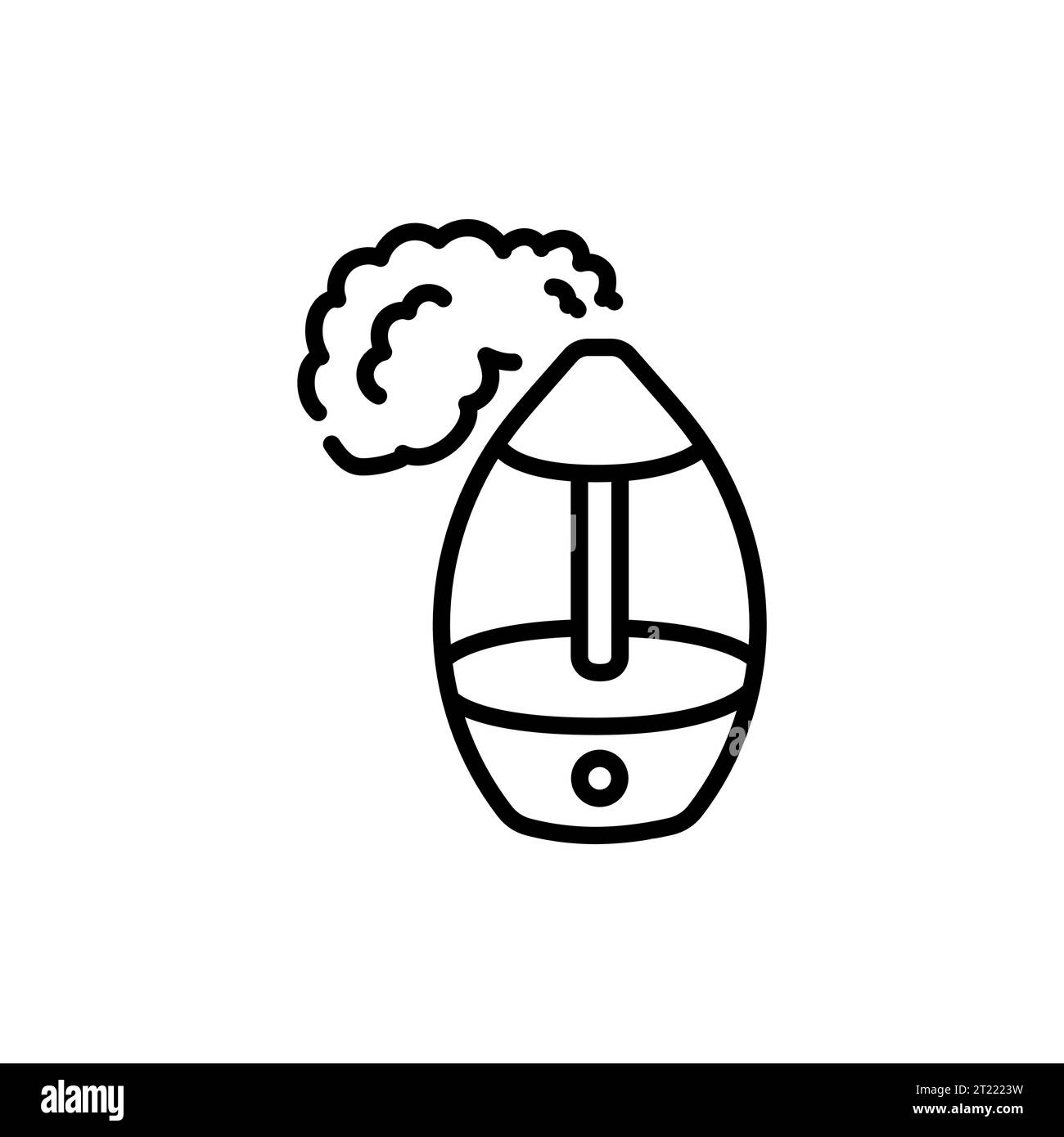 Humidifier with steam black line icon. Household appliance. Outline ...