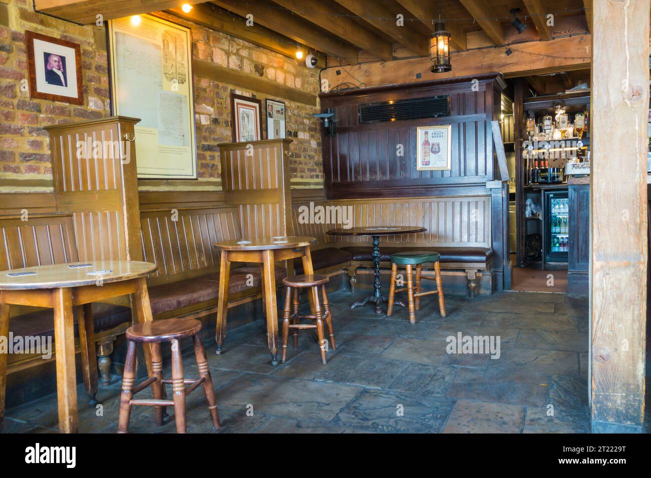 Interior of The Captain Kidd Pub in Wapping, London Stock Photo - Alamy