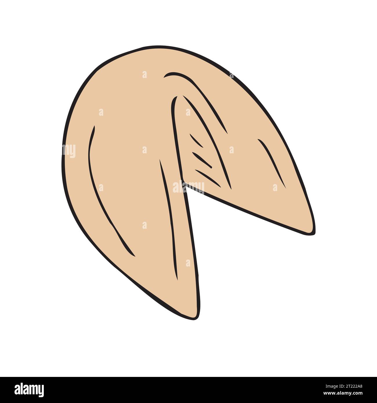 Vector Hand Drawn Doodle Sketch Colored Chinese Cookie Isolated On