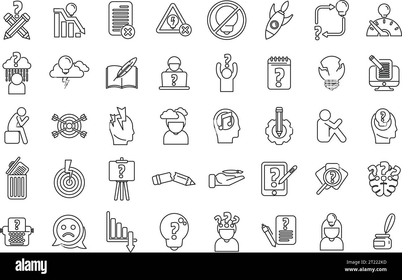 Crisis creativity icons set outline vector. Adaption mental. Creative ... Crisis creativity icons set outline vector. Adaption mental. Creative ...