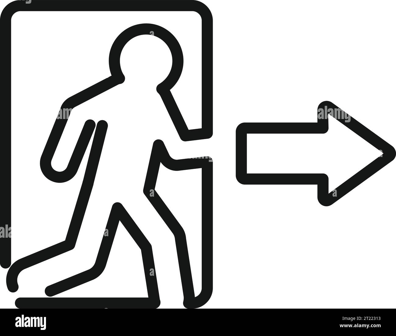 Exit sign icon outline vector. Fire alarm. People evacuation Stock ...