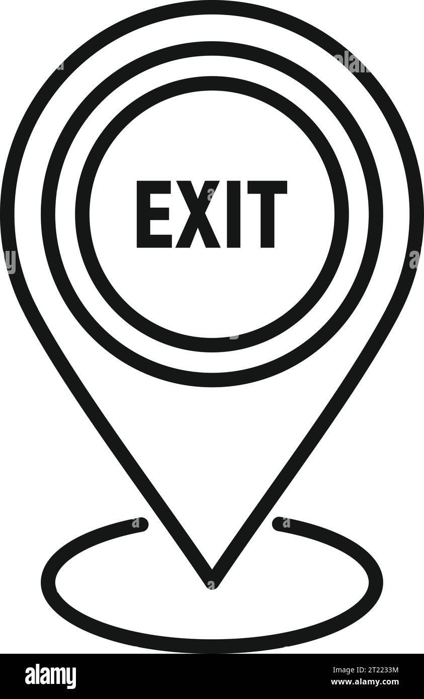 Exit location icon outline vector. People evacuation. Office plan Stock ...