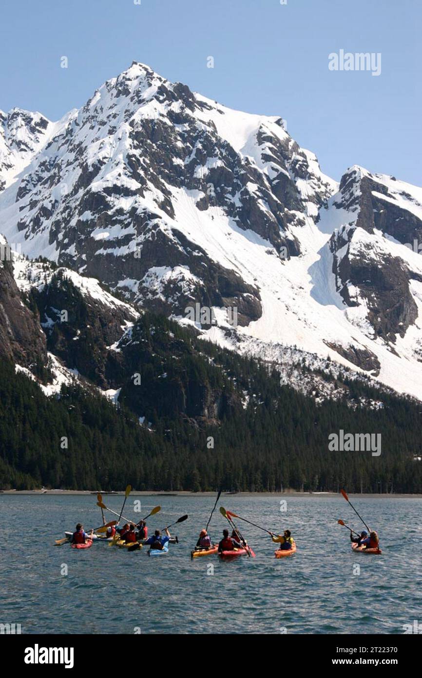 Kayakers on Resurrection Bay, Seward, Alaska. Subjects: Connecting ...