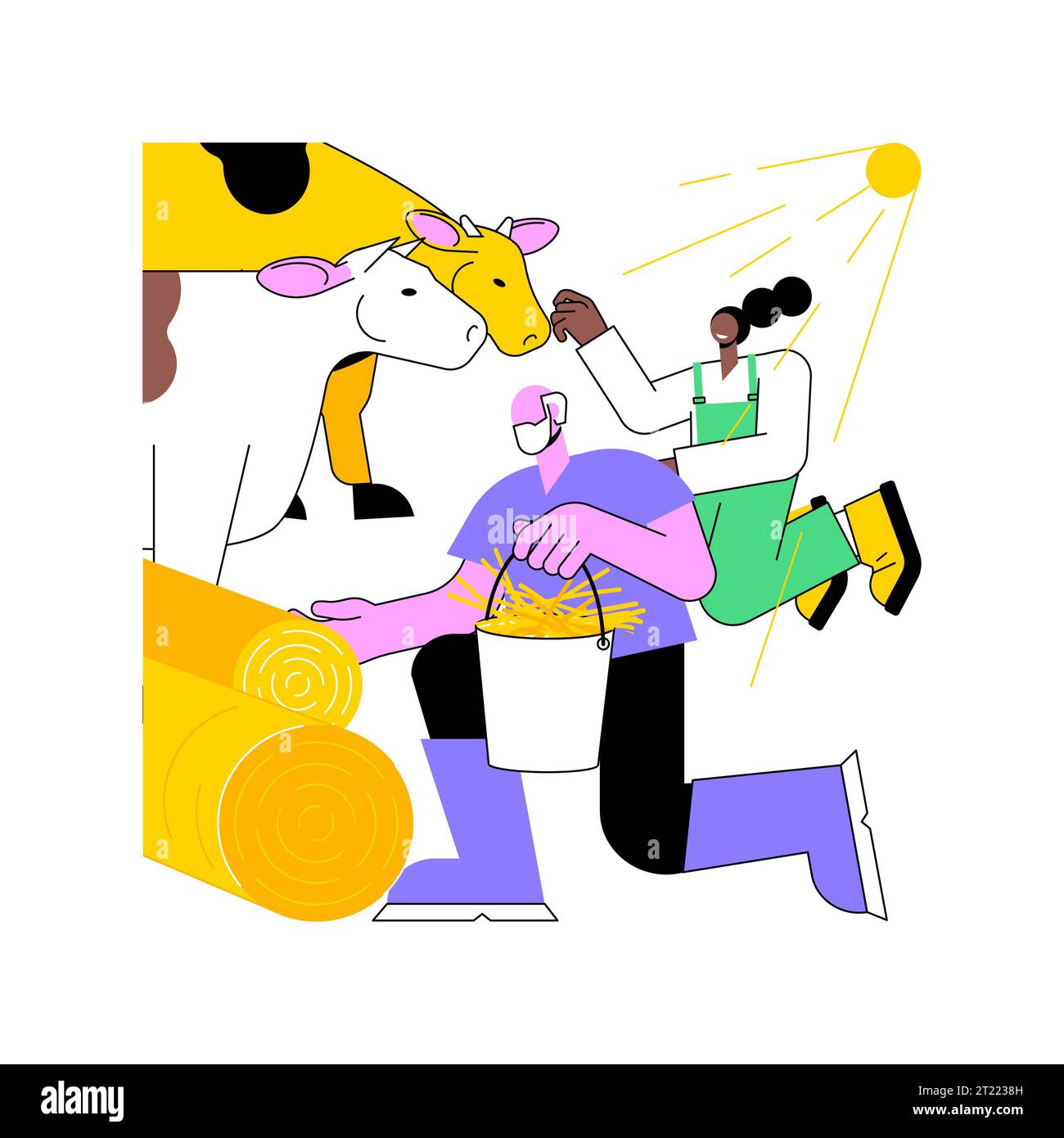 Roughages isolated cartoon vector illustrations. Group of farmers with ...