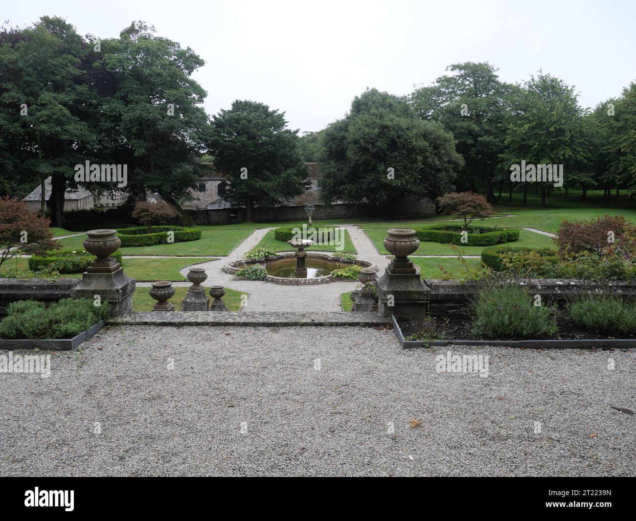 View from the old manor house to the garden in Prideaux Place, Padstow ...