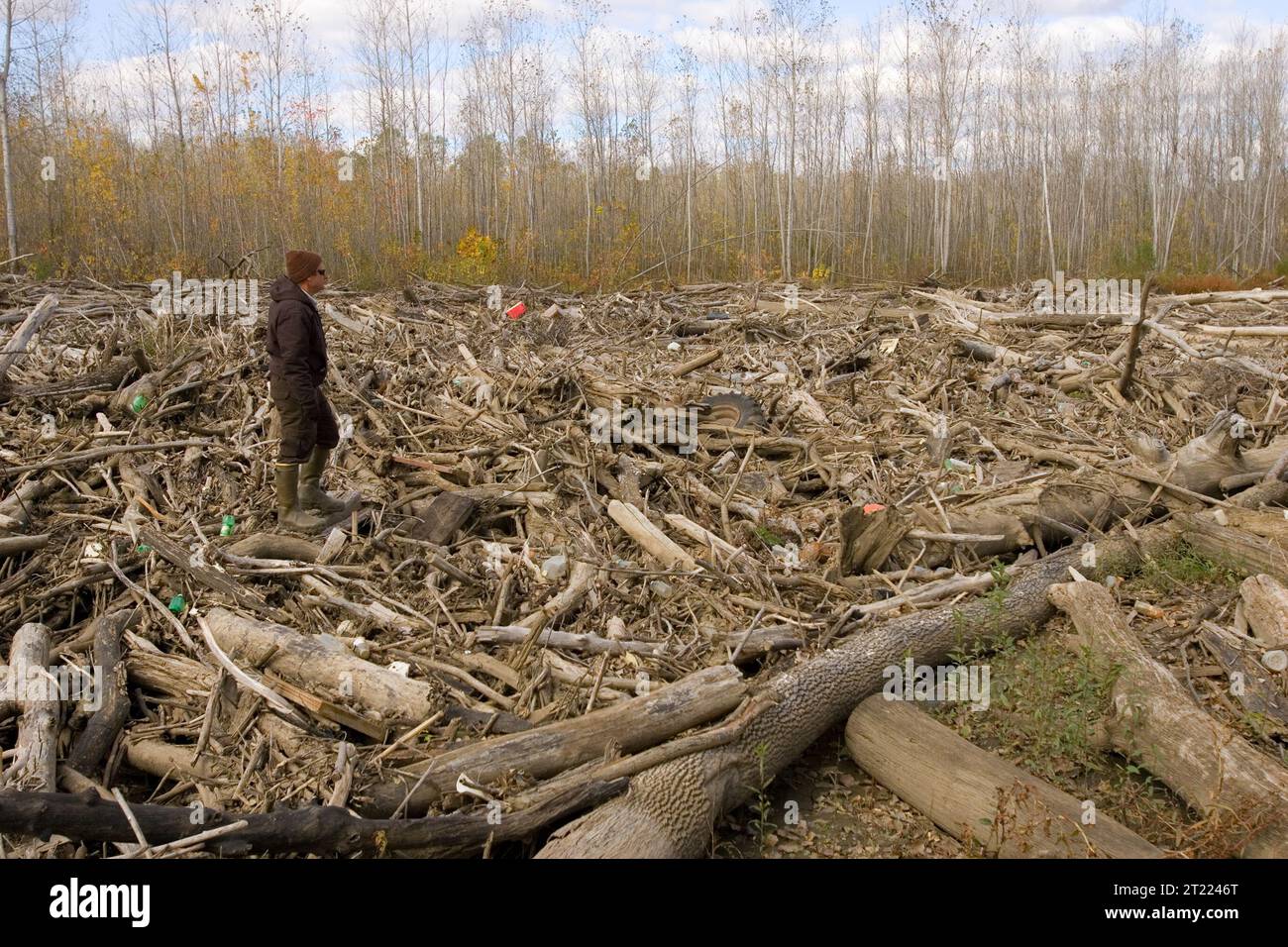 River debris from Missouri River flood. Subjects: Rivers and streams ...