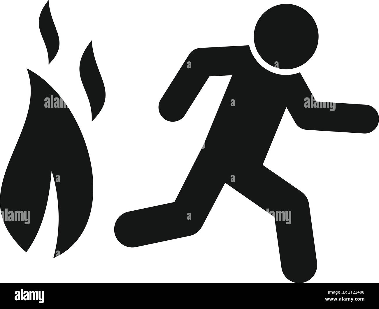 Fire evacuation icon simple vector. Pull help. Person leaving Stock ...