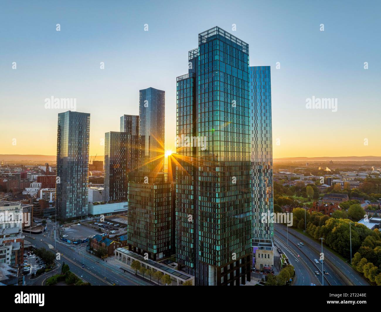Manchester Skyline early morning Stock Photo - Alamy