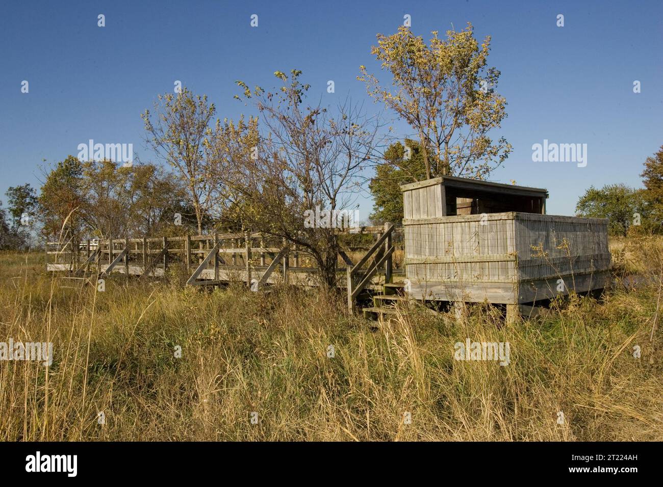 Permanent wooden structure used for wildlife observation and as duck ...