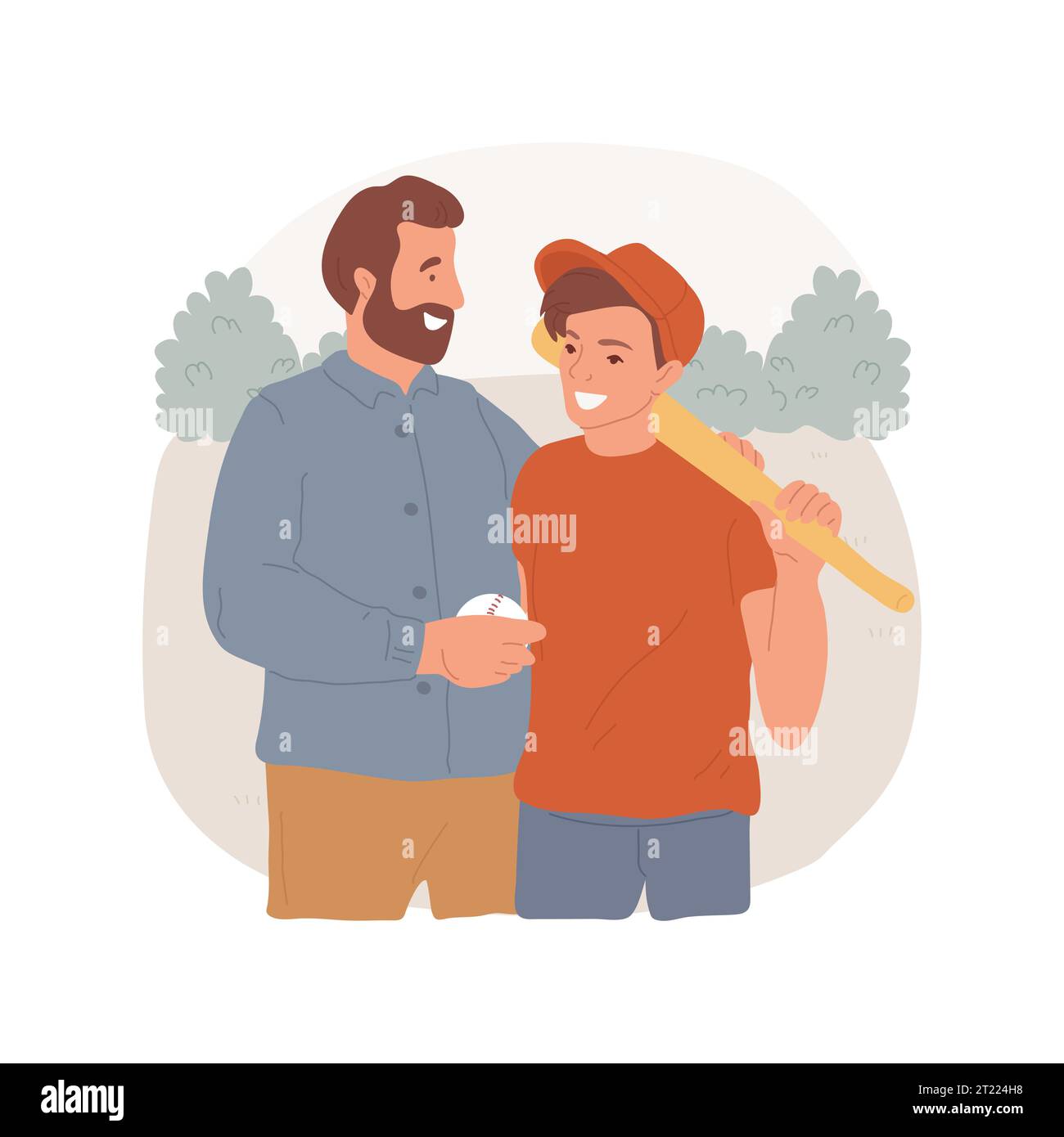 Sharing a hobby isolated cartoon vector illustration. Dad and son ...