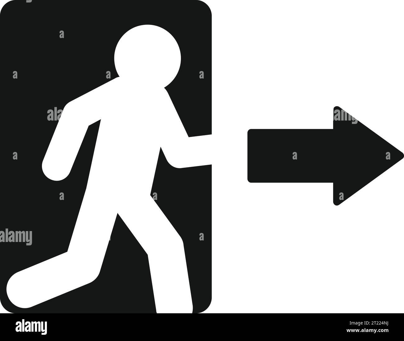 Exit sign icon simple vector. Fire alarm. People evacuation Stock ...