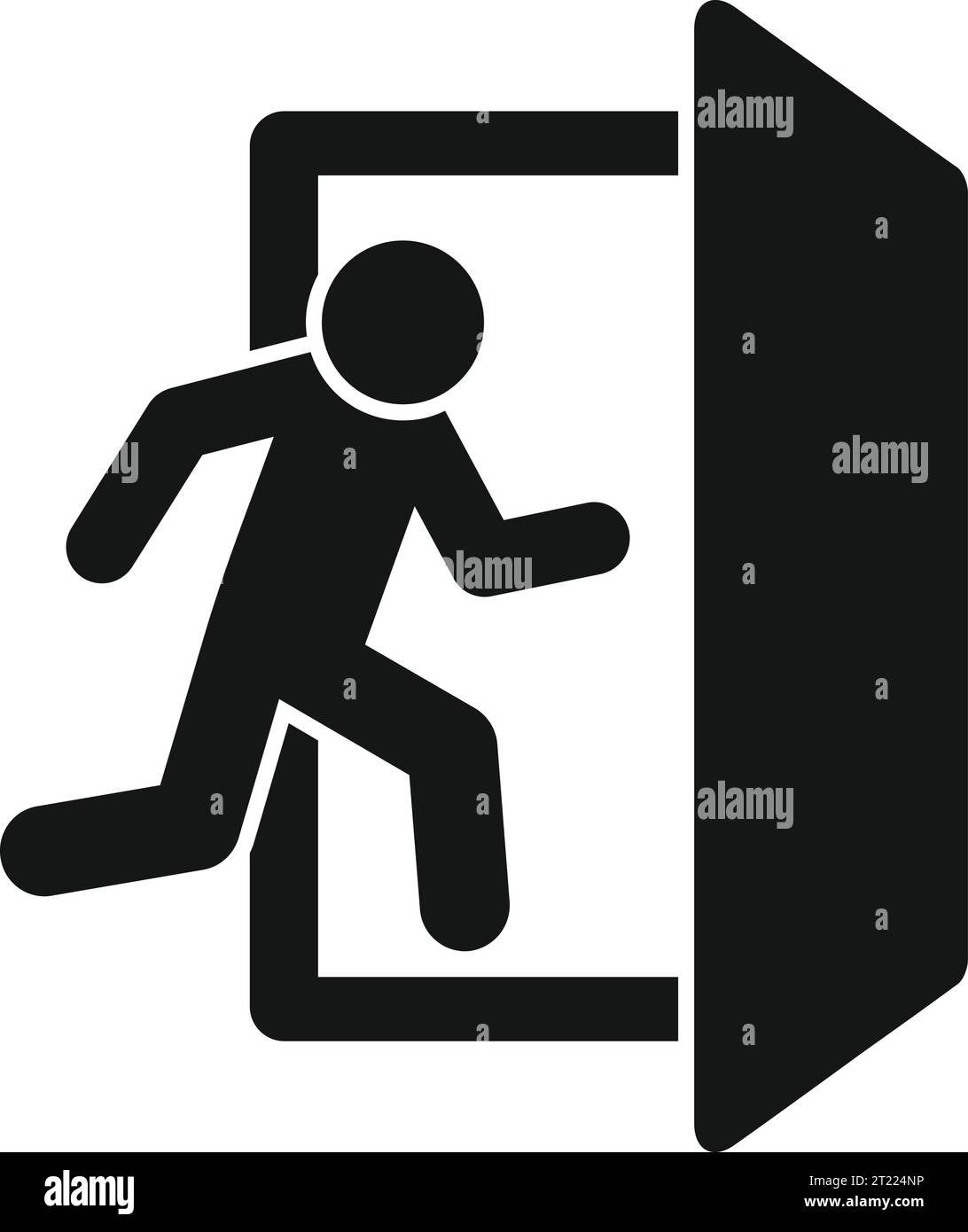 Door exit run icon simple vector. Person leaving. Work arrow Stock ...