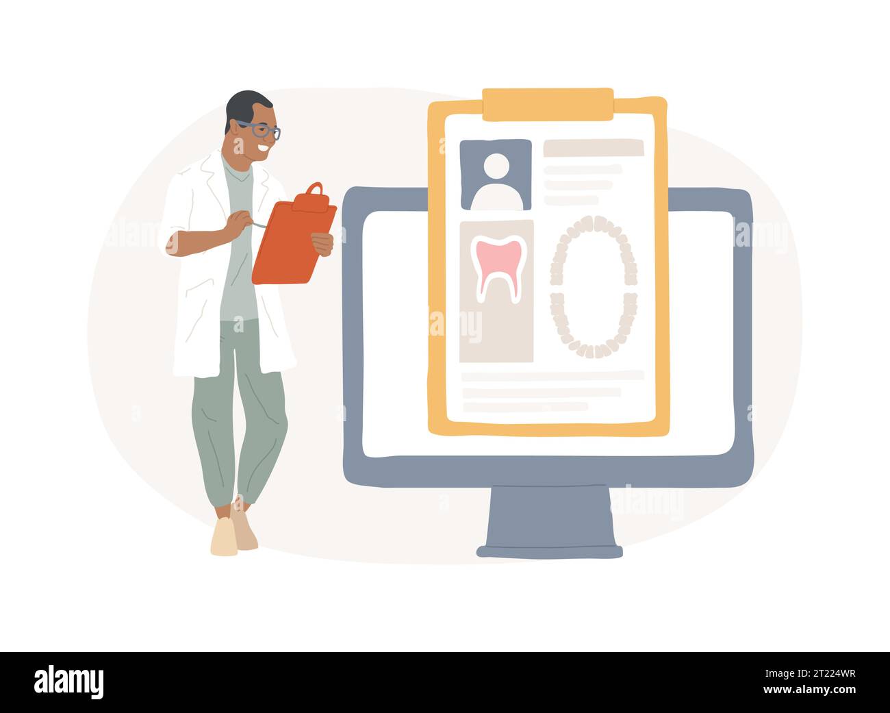 Dental patient card isolated concept vector illustration. Referral card ...