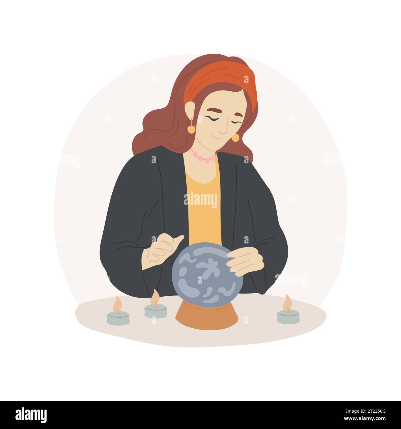 Fortune telling isolated cartoon vector illustration. Woman seeing the ...