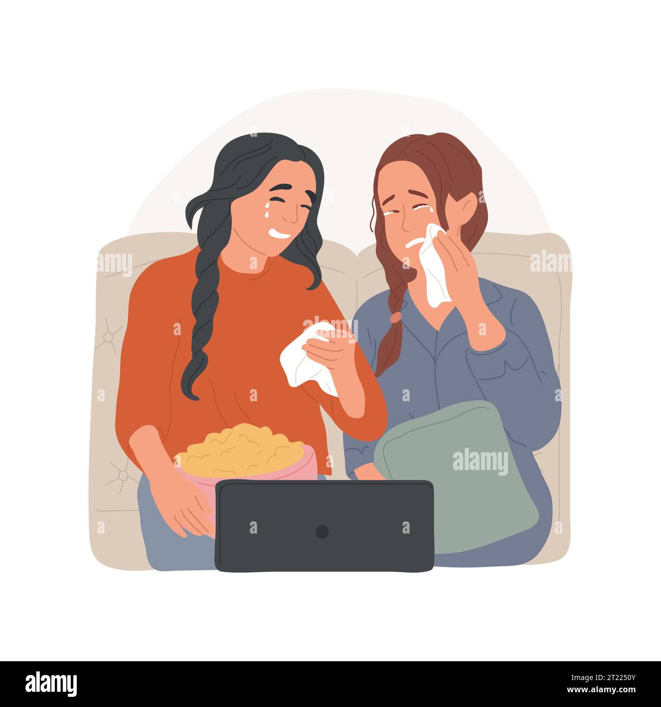 Drama isolated cartoon vector illustration. Crying teenage girls ...