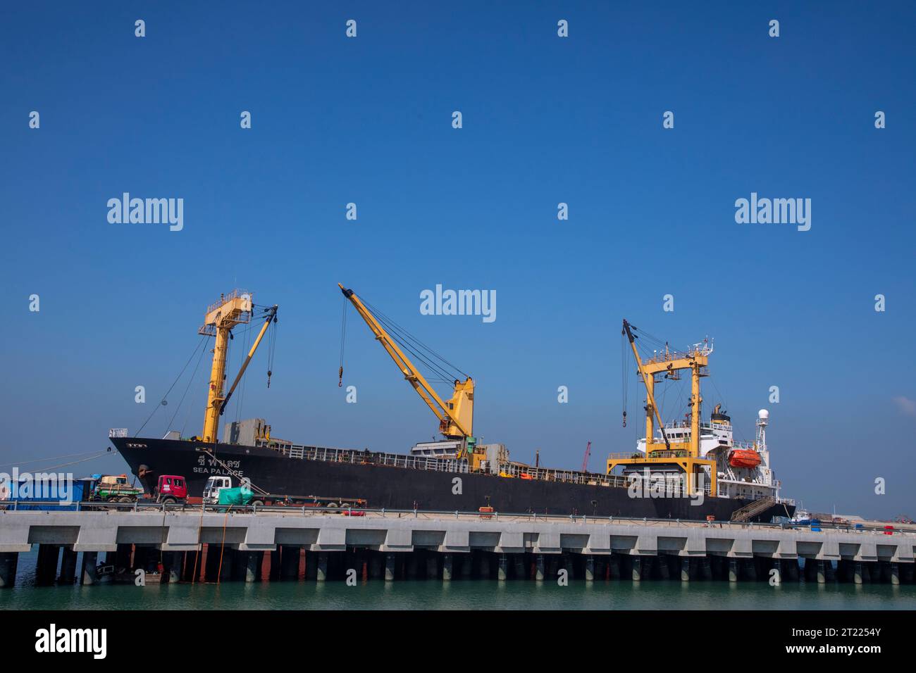 A foreign vessel anchors at Matarbari Power Plant jetty, a 1,200MW coal ...