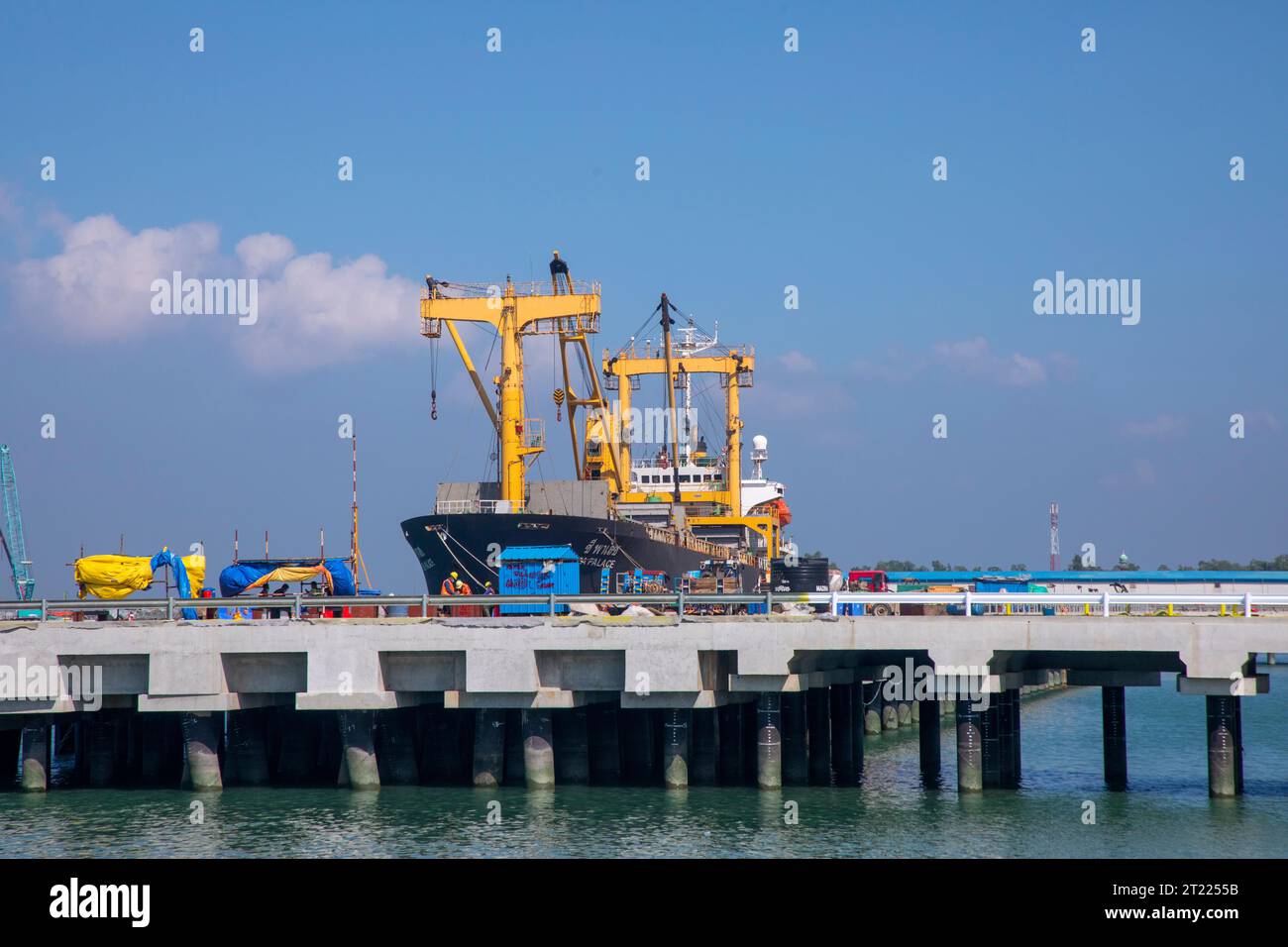A foreign vessel anchors at Matarbari Power Plant jetty, a 1,200MW coal ...