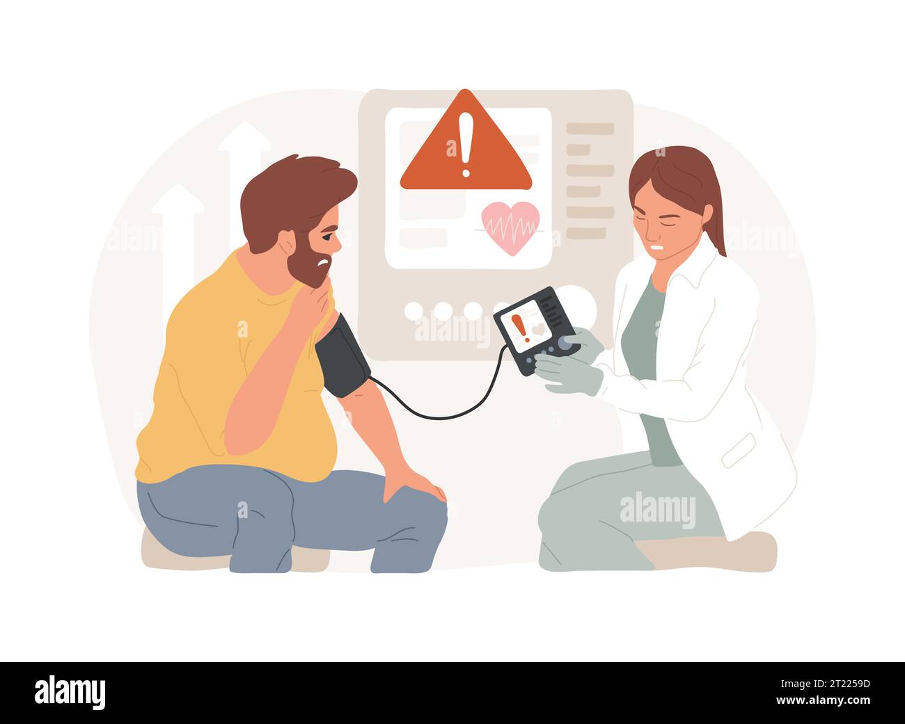 High blood pressure isolated concept vector illustration. Hypertension ...