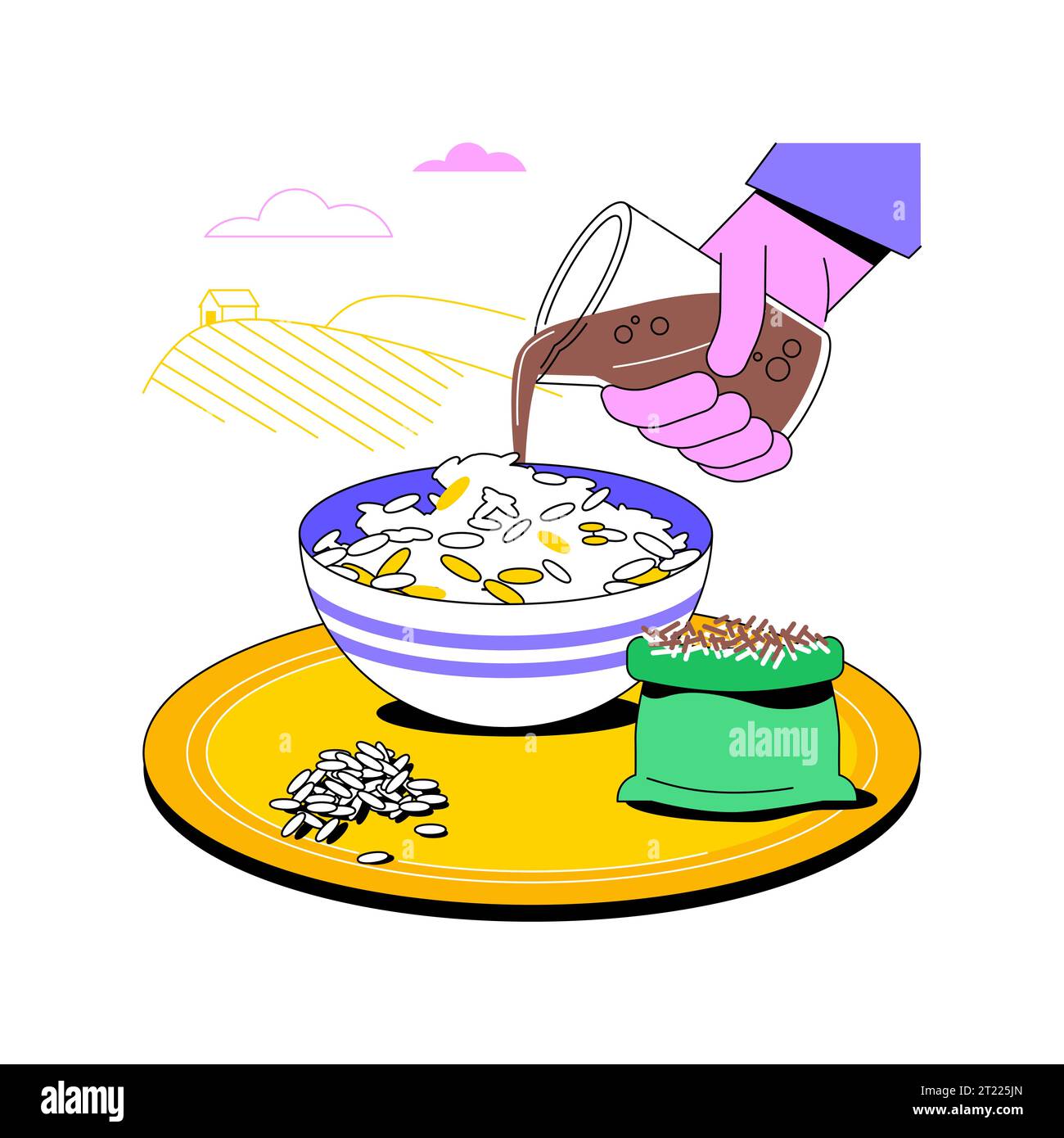 Seed treatment isolated cartoon vector illustrations. Farmer makes ...