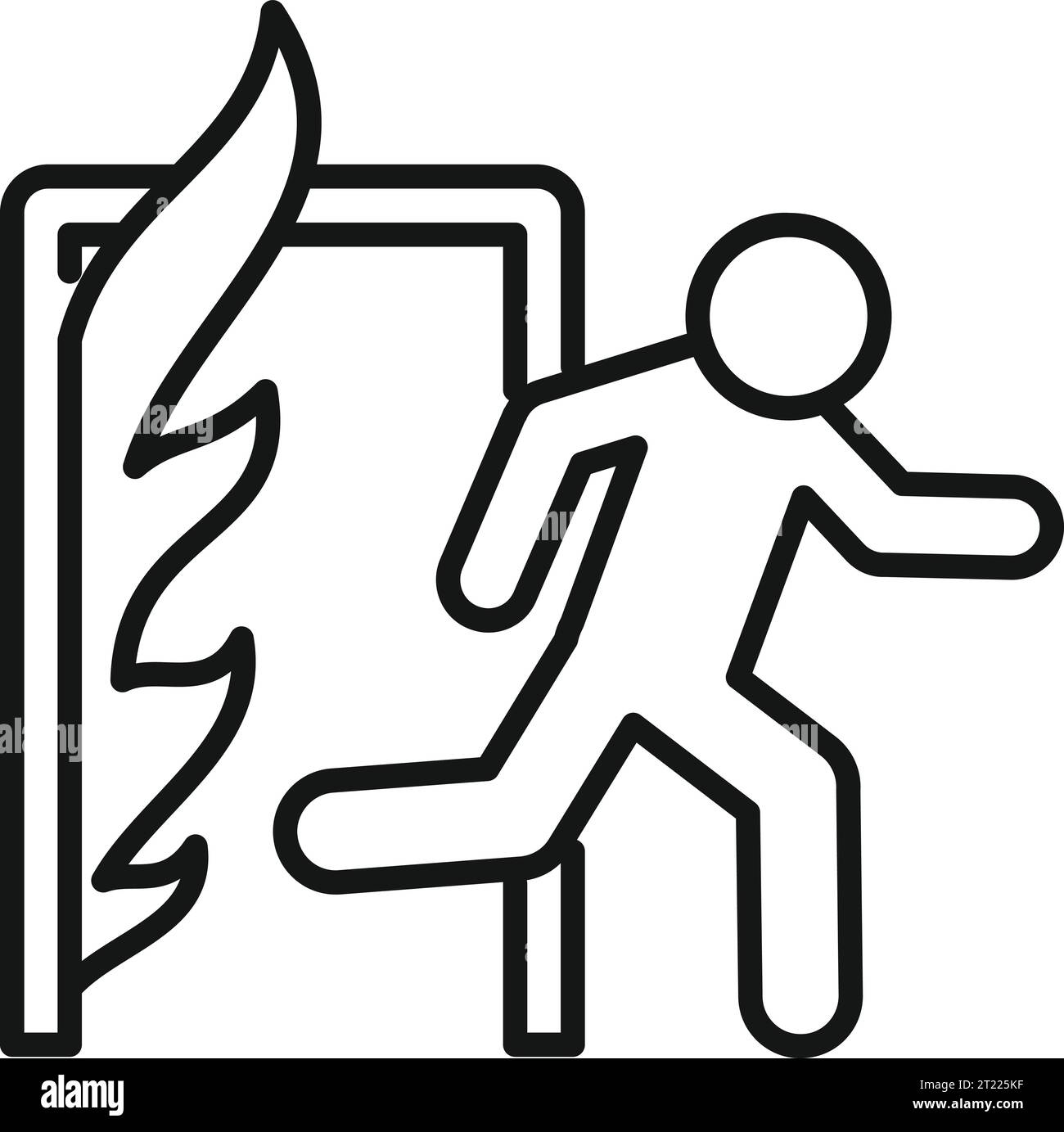 Fire evacuation icon outline vector. Work alarm. People run Stock ...