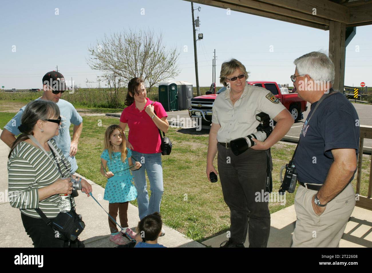 Refuge employee and visitors. Subjects: Wildlife refuges; Employees ...