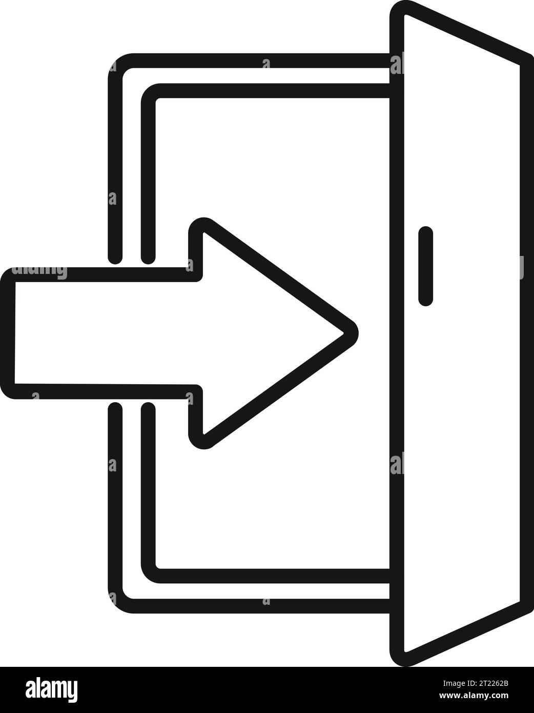 Door exit icon outline vector. People stairs. Plan work Stock Vector ...