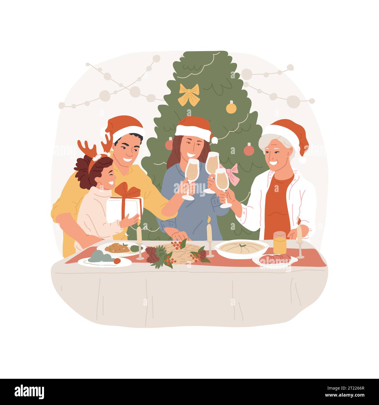 Family clinking glasses festive table Cut Out Stock Images & Pictures ...