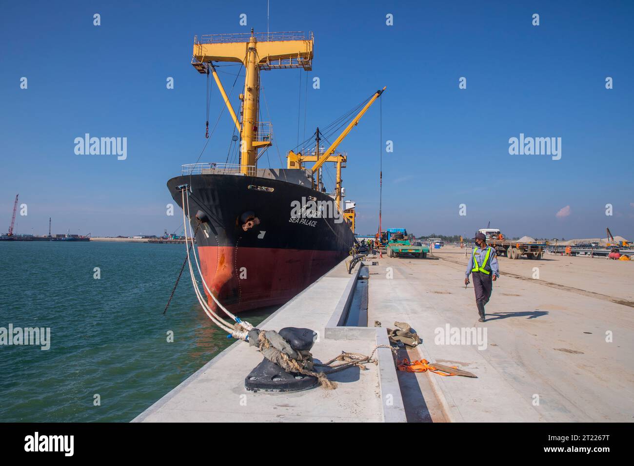 A foreign vessel anchors at Matarbari Power Plant jetty, a 1,200MW coal ...