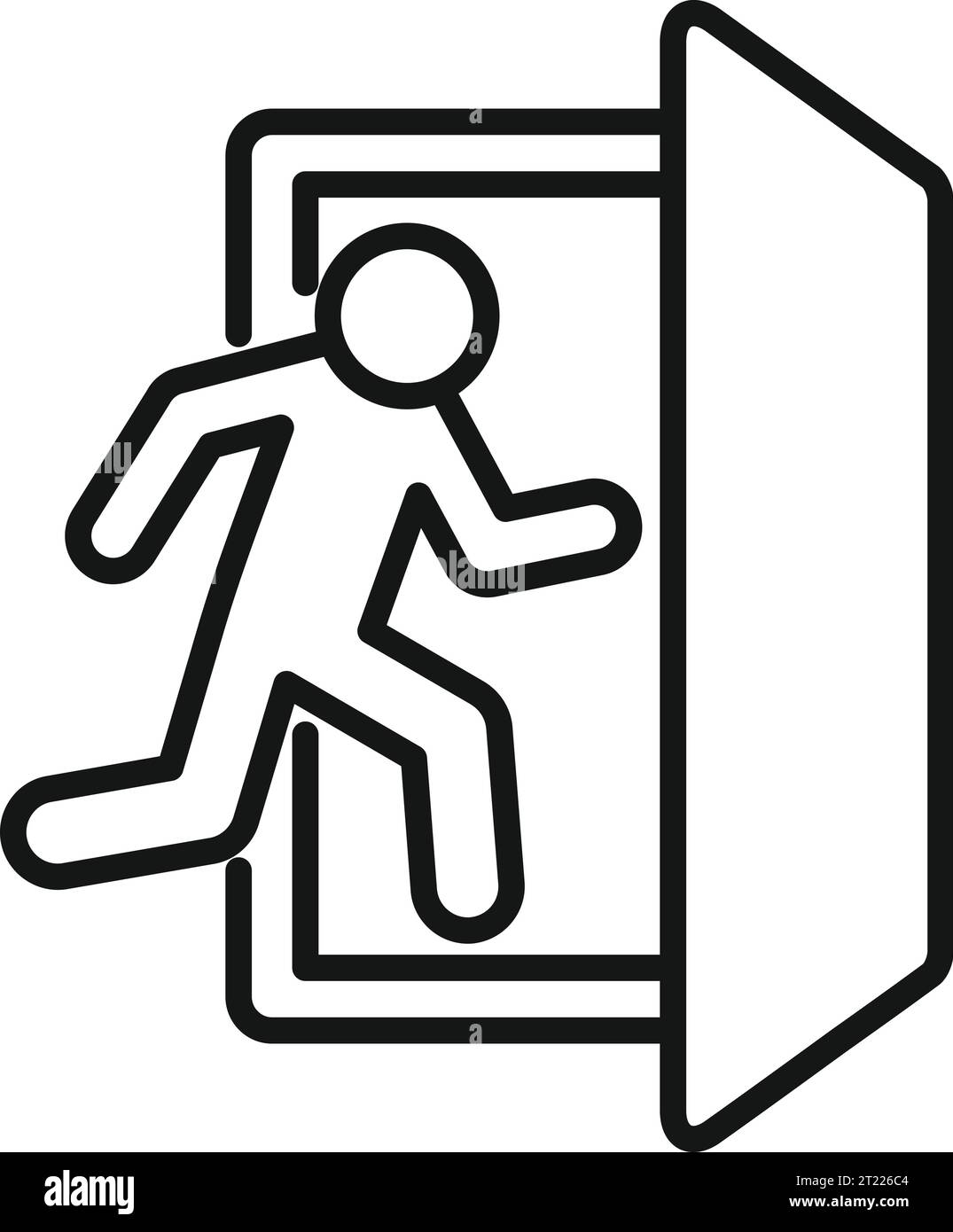 Door exit run icon outline vector. Person leaving. Work arrow Stock ...