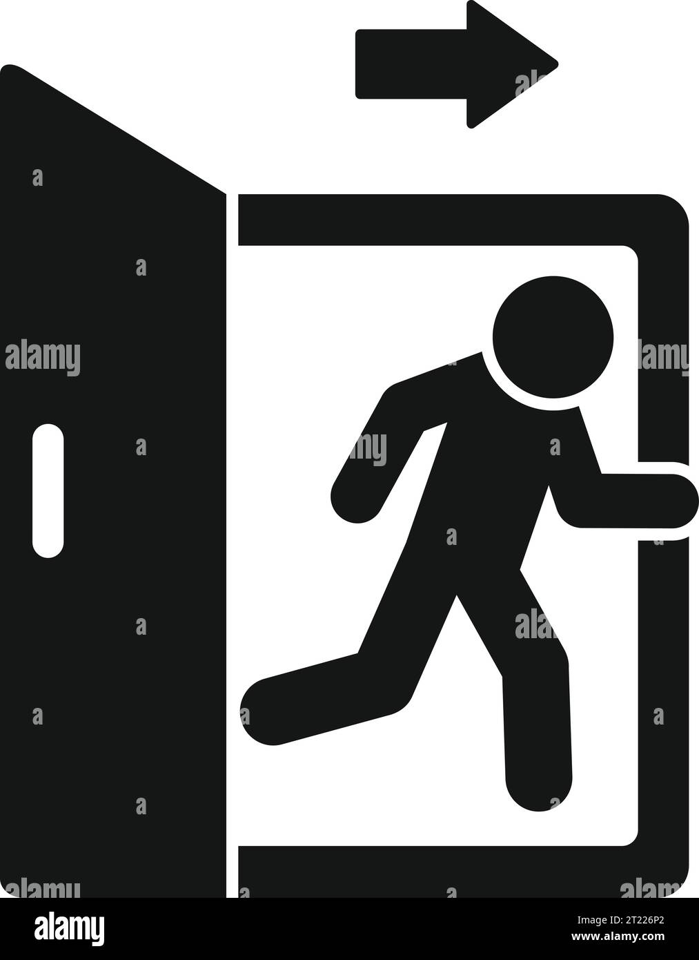 Exit door icon simple vector. Help people. Person leaving Stock Vector ...