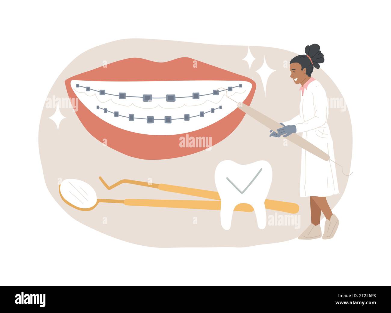 Dental braces isolated concept vector illustration. Dental procedure ...