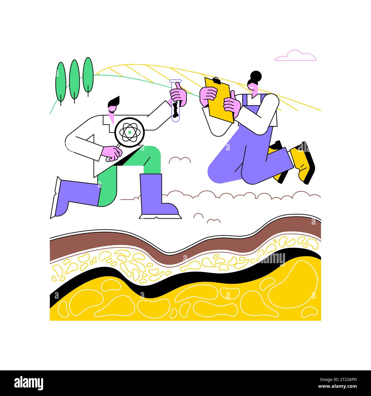 Soil science isolated cartoon vector illustrations. Group of diverse ...