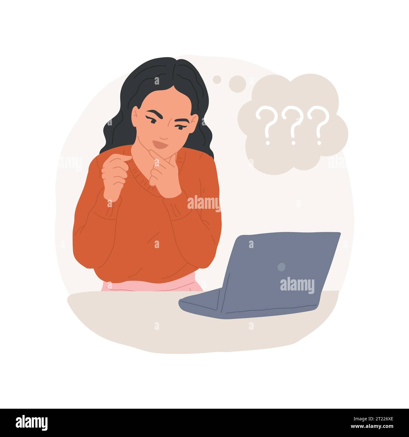Curiosity isolated cartoon vector illustration. Attractive girl looking ...
